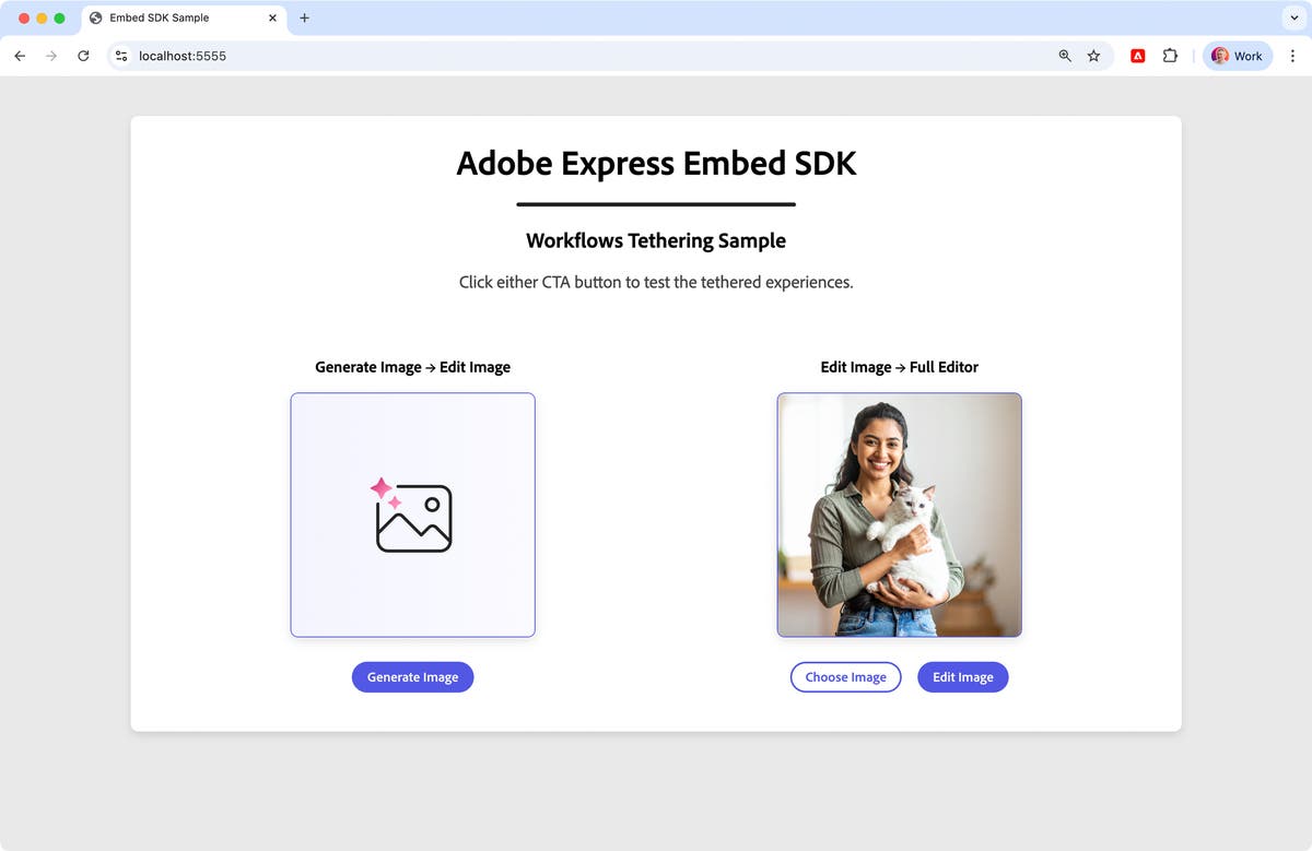 Embed SDK Workflow Tethering tutorial