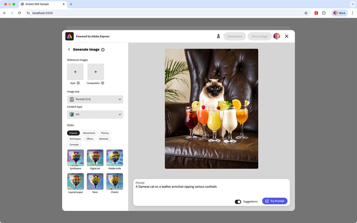 Embed SDK Generate Image tutorial